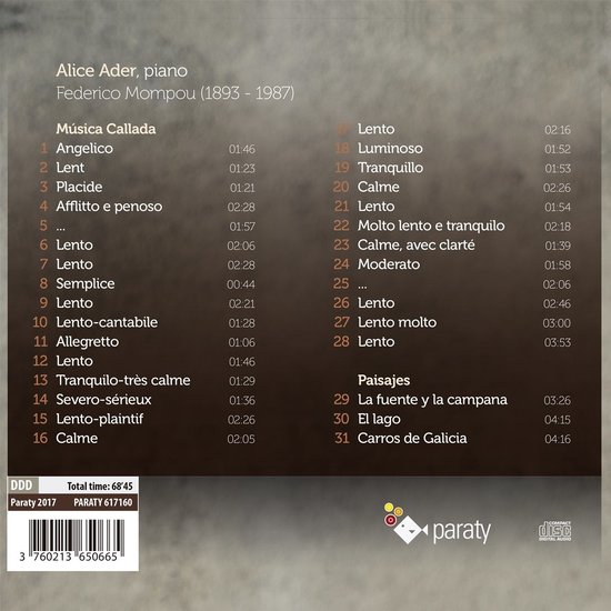 Alice Ader - Mompou: Musica Callada (CD), Alice Ader | CD (album ...