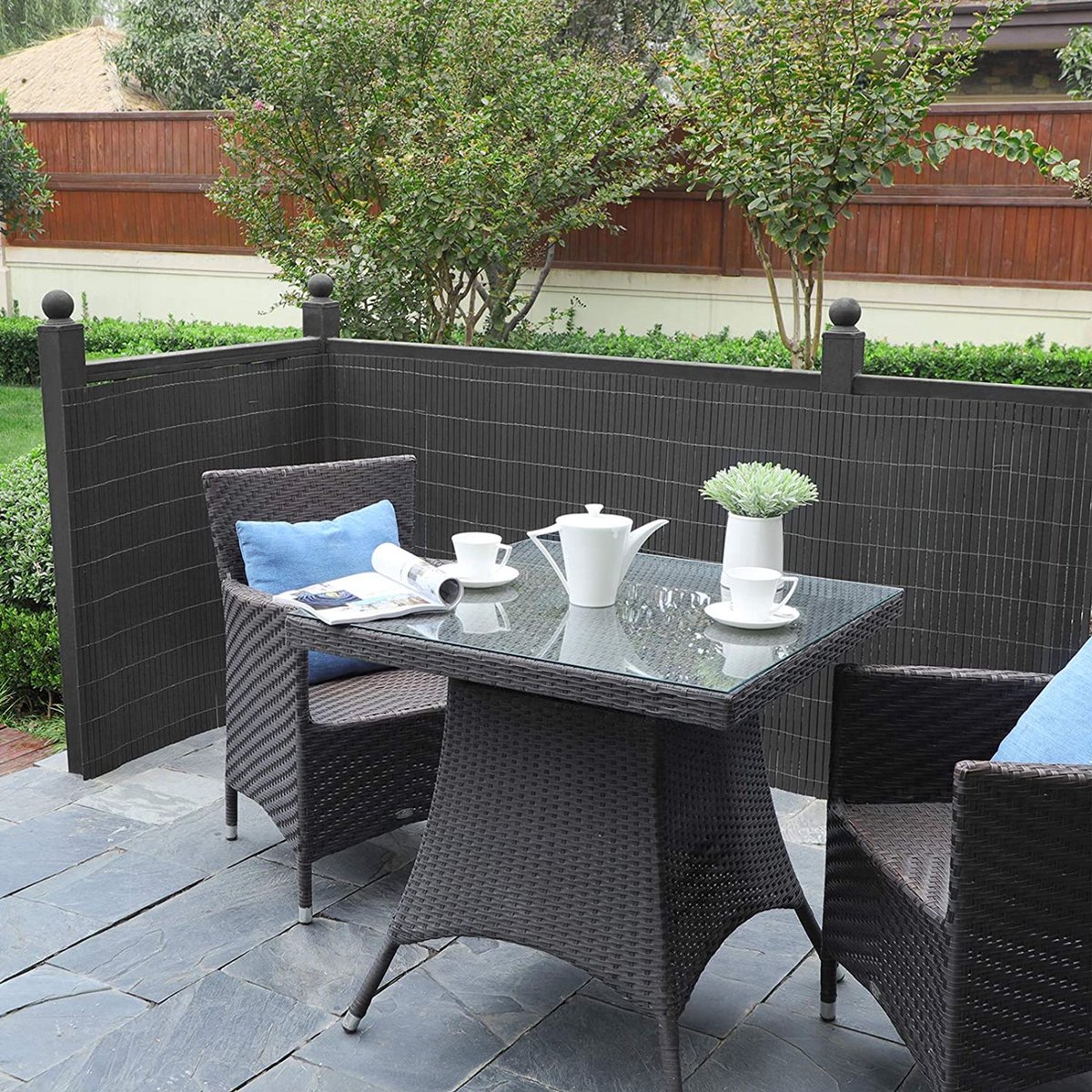Songmics pvc balkonscherm rol pvc omheining voor tuin balkon terras ...