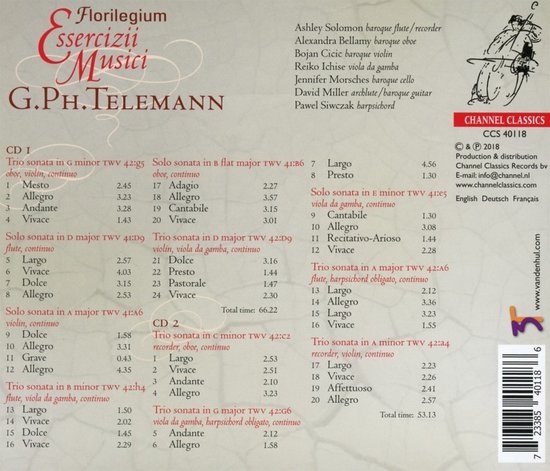 Florilegium - Essercizii Mucisi (2 CD), G.P. Telemann | CD (album) | Muziek | bol.com