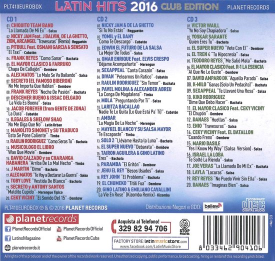 Various Artists - Latin Hits 2016 (Club Edition) (CD), various artists ...