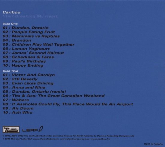 Caribou - Start Breaking My Heart (CD), Caribou | CD (album) | Muziek ...