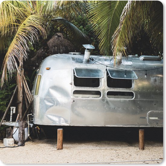 Muismat - Een oud metalen busje tussen de palmbomen - 20x20 | bol.com