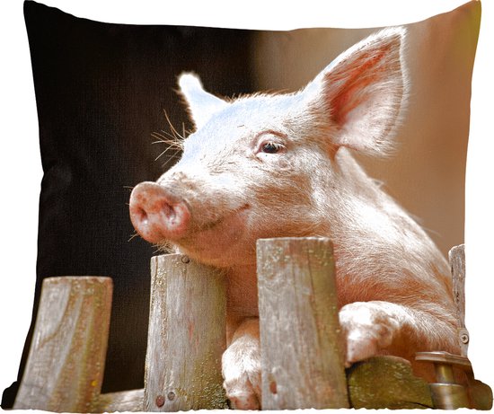 Sierkussens - Kussentjes Woonkamer - 50x50 cm - Varken - Dier - Hek | bol