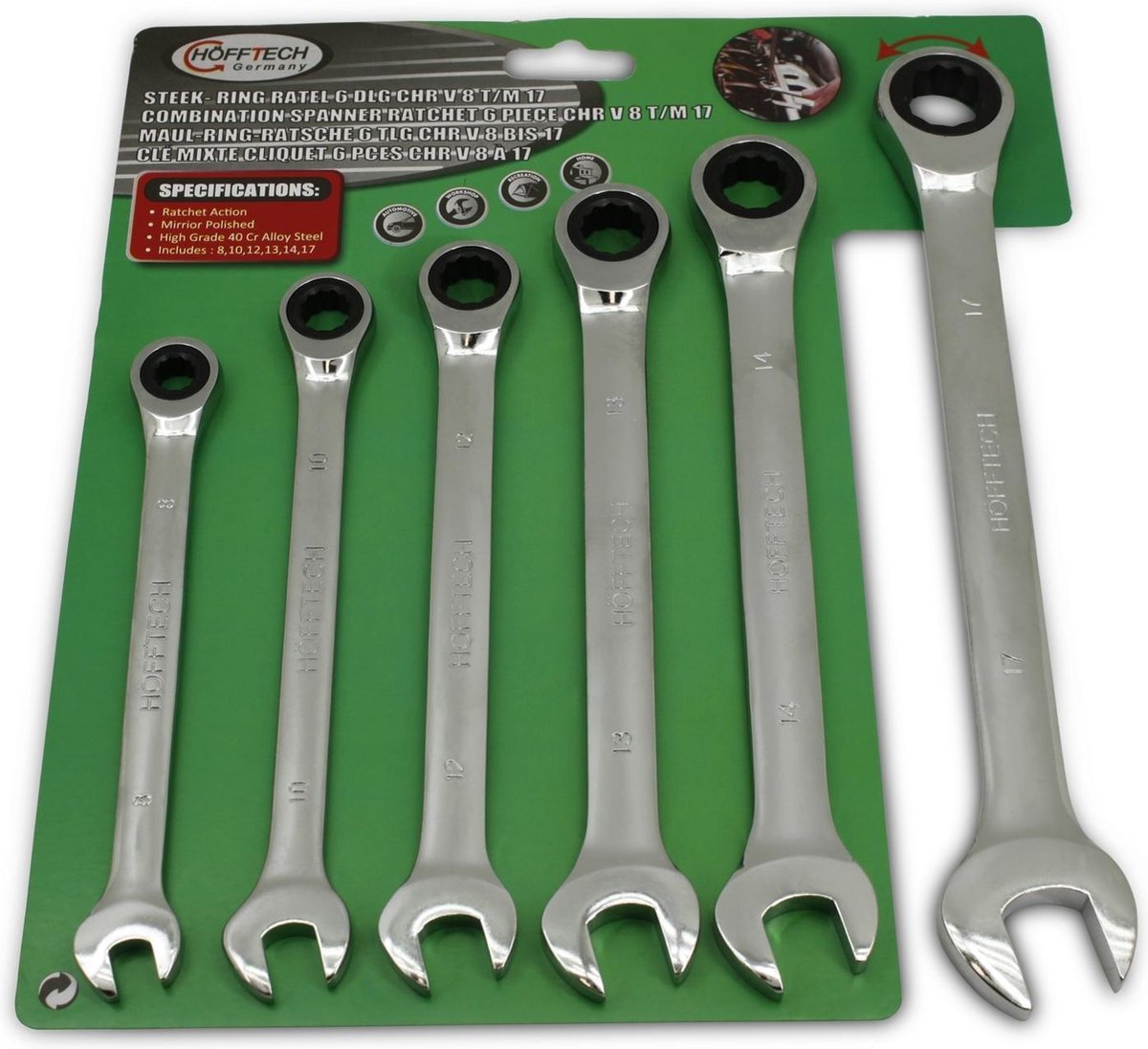 Hofftech Ringratelsleutelset 8 t/m 17 mm - 6 delig | bol.com