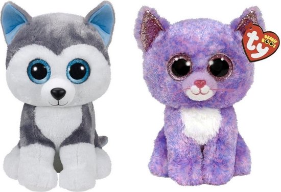 Ty - Knuffel - Beanie Buddy - Slush Husky & Cassidy Cat | bol.com
