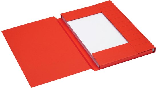 Dossiermap Secolor folio 3 kleppen 225gr rood - 25 stuks | bol