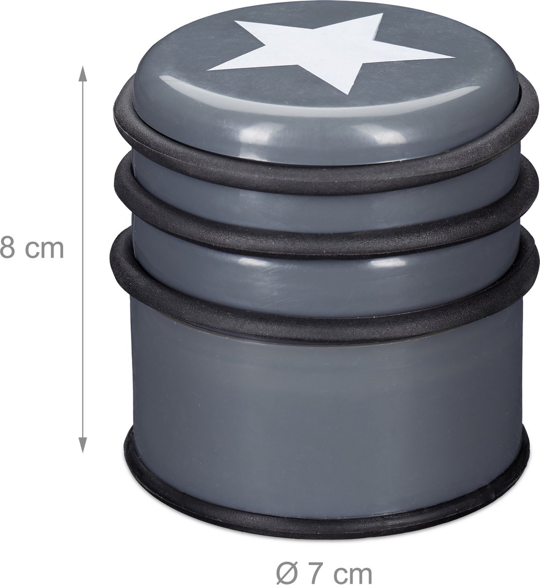 Relaxdays 1x deurstop ster - massief - deurstopper - 8 cm hoog - grijs ...