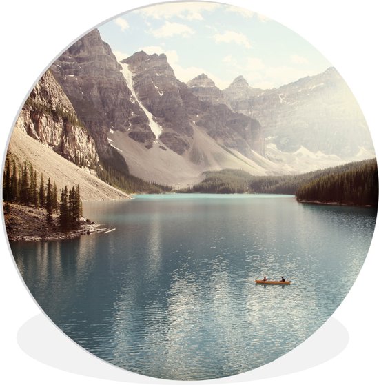 WallCircle - Wandcirkel ⌀ 120 - Het Canadese Moraine Lake met de vallei ...