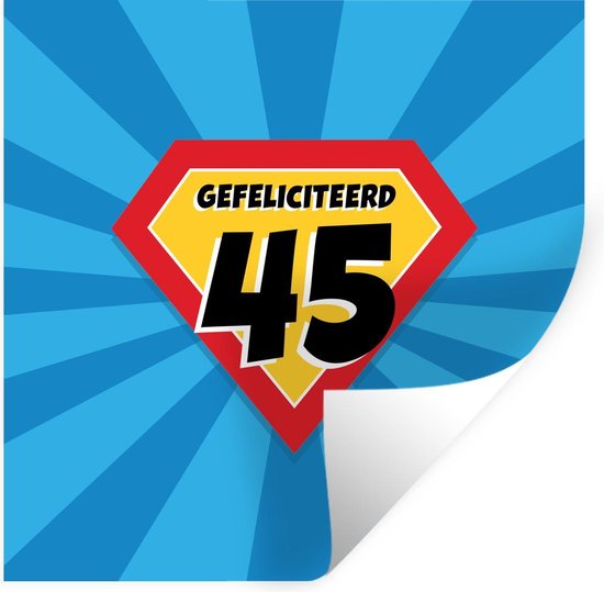 Muurstickers - Sticker Folie - Verjaardag - 45 jaar - Superheldencape ...