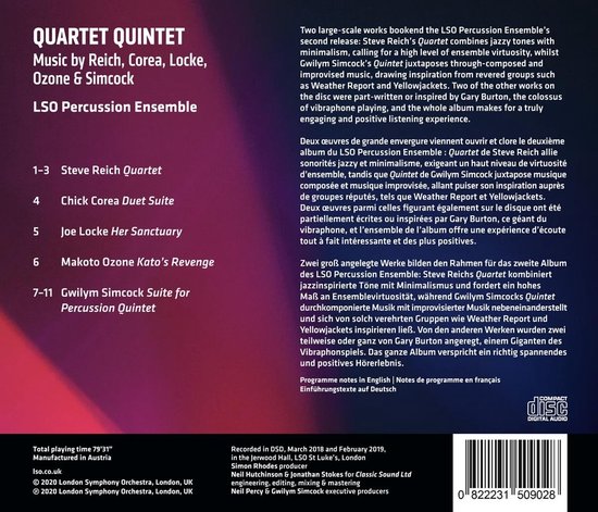 LSO Percussion Ensemble - Quartet Quintet (CD), Lso Percussion Ensemble | CD (album) |... | bol.com