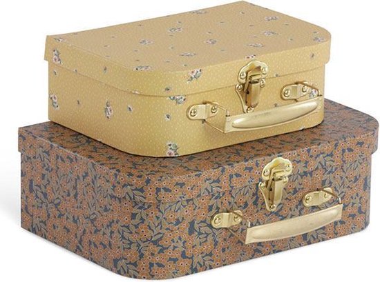 Konges Slojd koffertjes Winter Leaves/Flower Bouquet Mustard | bol.com