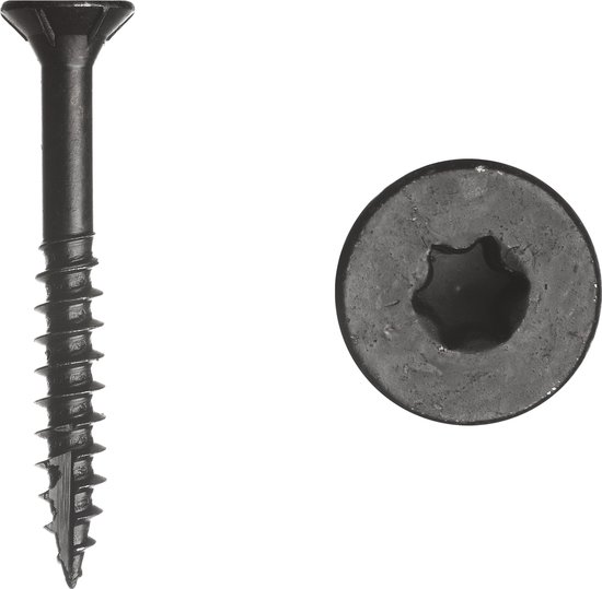 Wovar Zwarte Schroeven Verzinkt 6 x 50 mm Torx 25 met Snijpunt | 50 ...
