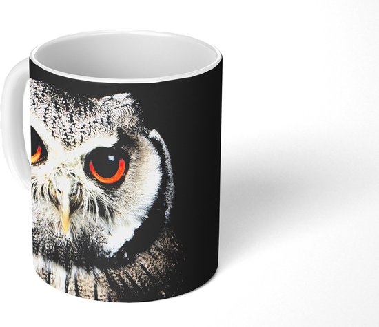 Mok - Koffiemok - Close-up uil - Mokken - 350 ML - Beker - Koffiemokken ...