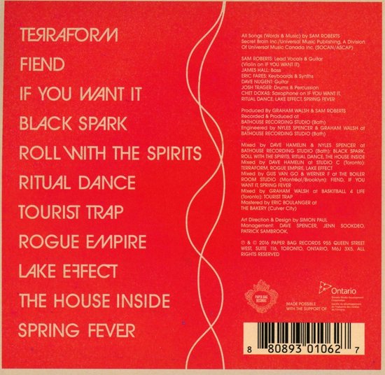 Sam Roberts Band - Terraform (CD), Sam Roberts Band | CD (album ...
