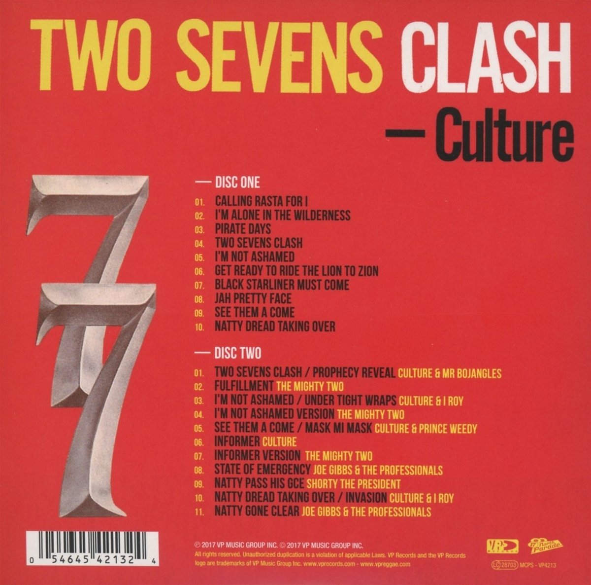 Culture - Two Sevens Clash (CD) (Anniversary Edition), Culture | CD ...