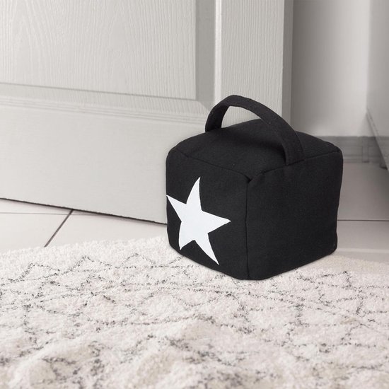 Relaxdays 6x deurstopper ster met handvat - deurstop zwart ...