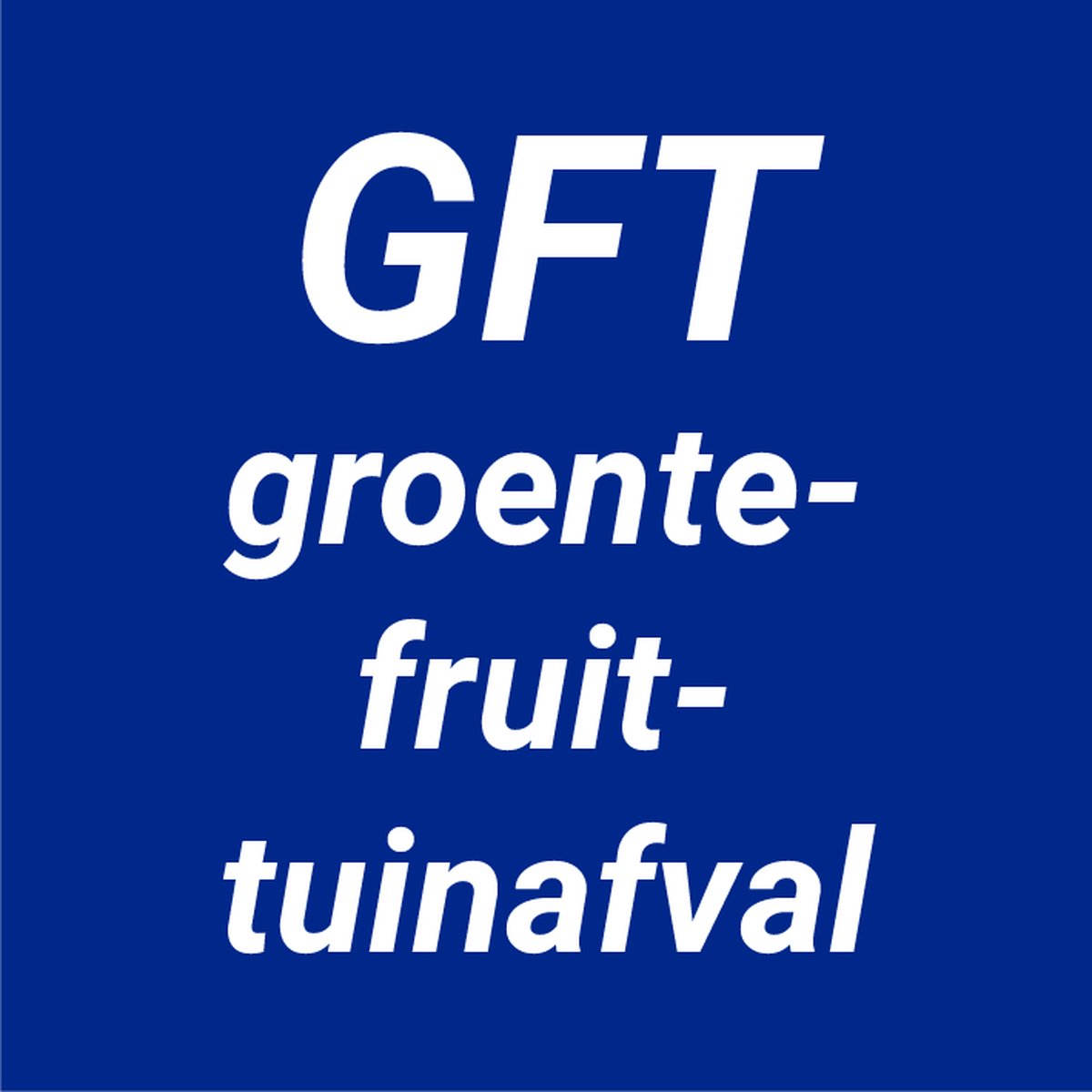 GFT sticker, blauw wit 100 x 100 mm | bol