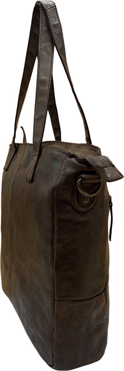 Dames Tas Shopper Model Met Kort En Lang Hengsel – Bruine Dames Shopper ...