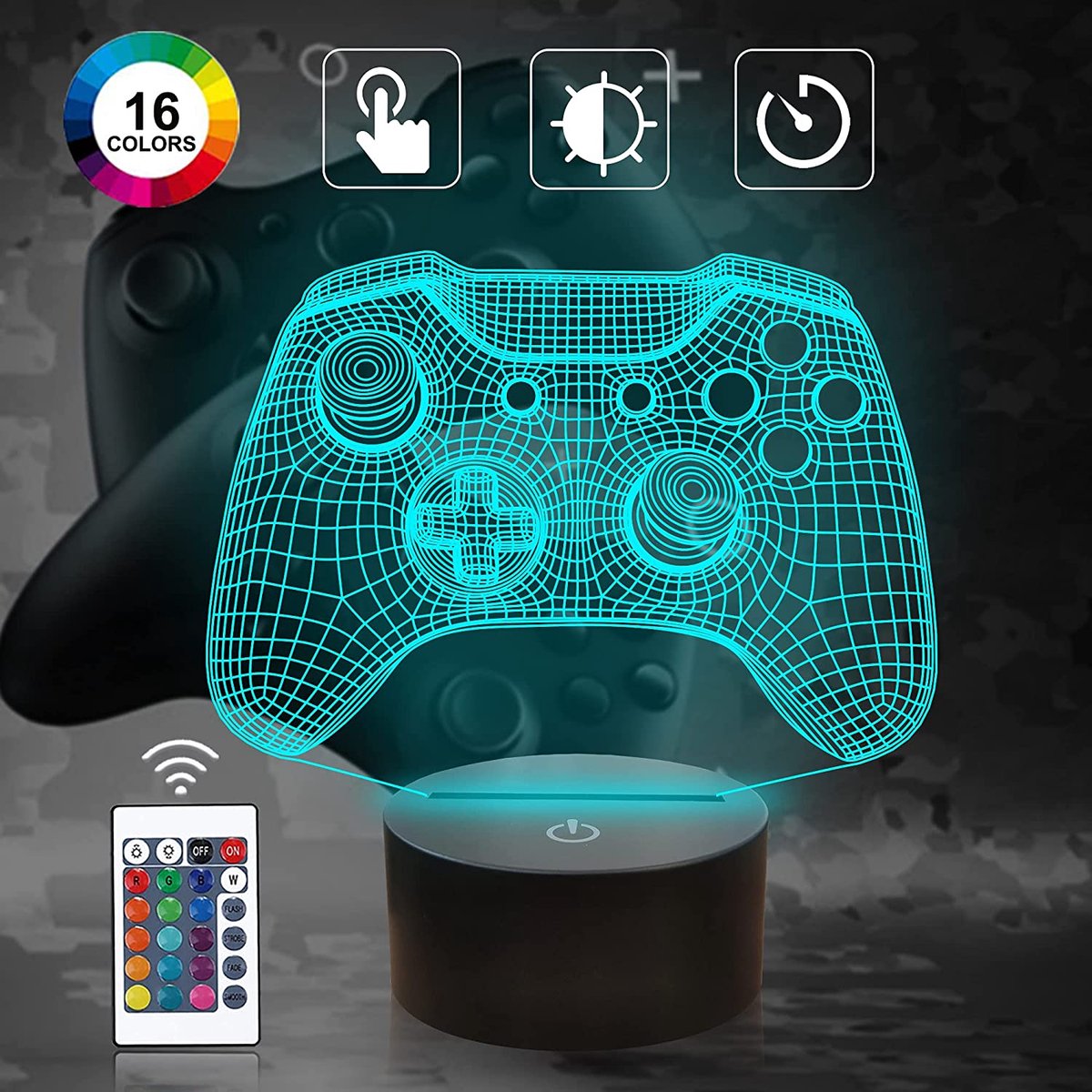 3D lamp controller 16 kleuren met Afstandsbediening Kinderen Gamer ...