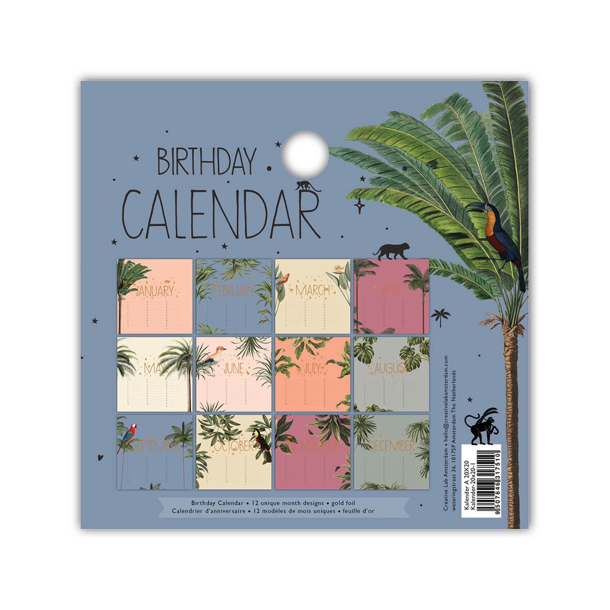 Kalender - Birthday Calendar Gold | bol.com