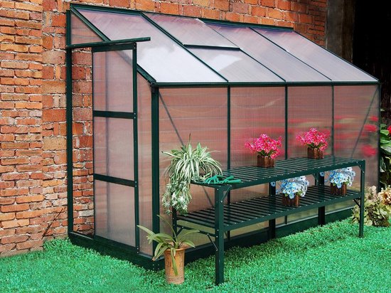 Wandtuinkas van polycarbonaat van 2.9m² ZENAIS L 245 cm x H 220 cm x D 122 cm | bol.com