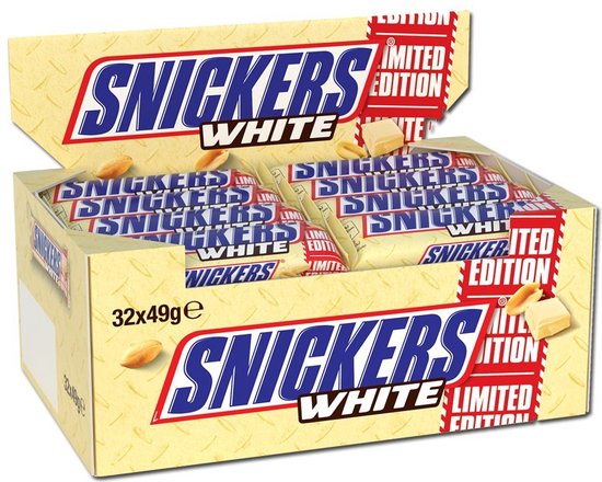 Snickers white single 32 x49 gr | bol