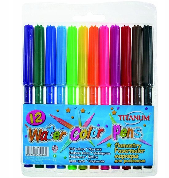 Titanium Stiften Set - 12 Levendige Kleuren, Wasbaar | bol