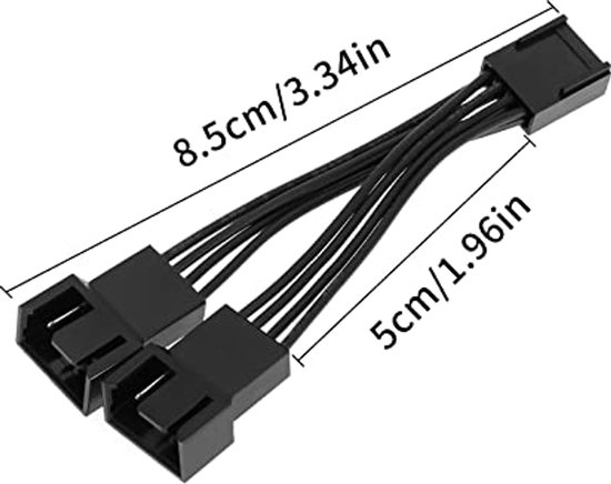 4 STKS 1 naar 2 Manier 4 Pin PWM Fan Splitter Kabel 12V Computer PC ...