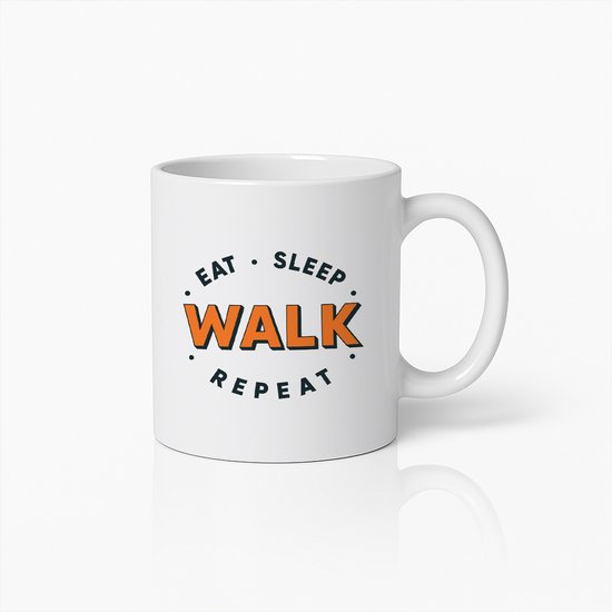 Eat Sleep Walk Repeat Mok 330ml – Grappige Wandel Koffiebeker – Perfect ...