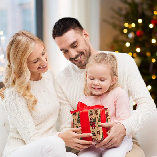 Christmas Wrapping Paper - 6 Sheets Vintage Kraft Paper - Brown Gift ...