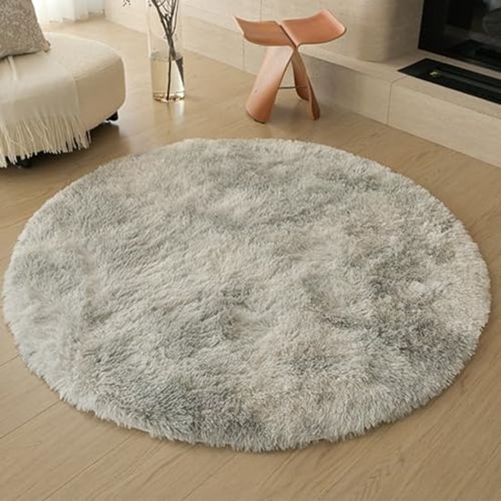 Rond Tapijt Superzacht Hoogpolig Antislip Modern Wasbaar 60 cm | bol