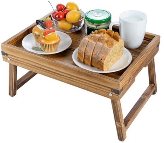 Rustieke Houten Opvouwbare Ontbijttafel met Inklapbare Poten ...