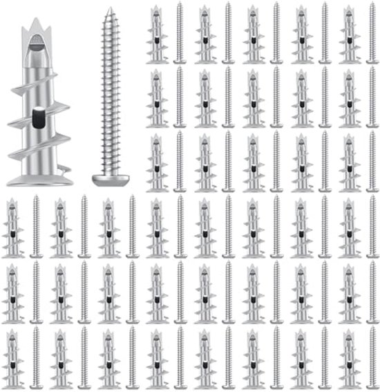 Gipsplaatpluggen met Schroeven - 40 Stuks, Zelfborgend voor Gipsplaten ...