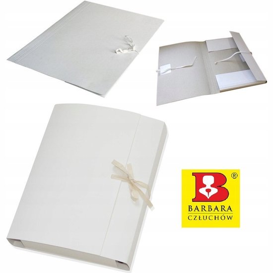 Barbara A4 Kartonnen Map met Lint, 50mm Rug, Wit | bol