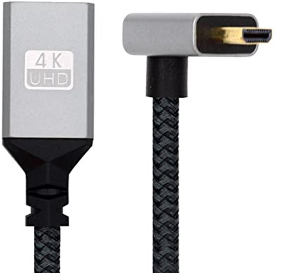Micro HDMI Verlengkabel 90 Graden Hoek Type-D 4K 1.4 voor Laptop en ...