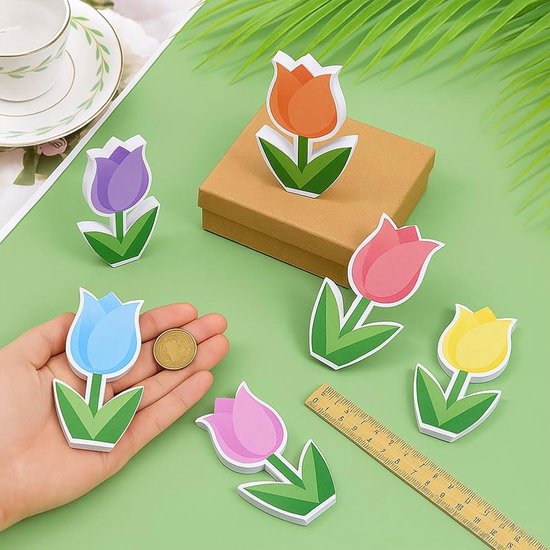 Rustieke Tulpen Tafel Display - Set van 6 - Multicolor - PVC - 11x5.4cm ...