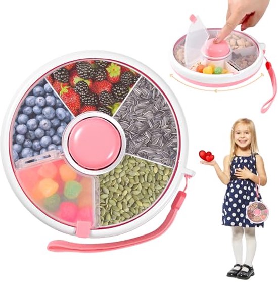 Snack Spinner Snack Box voor Kinderen met Compartimenten - Herbruikbare ...
