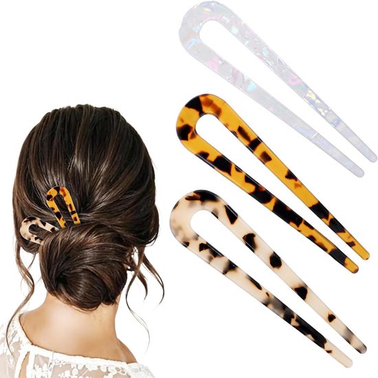 Allecto plus - Acryl haarklemmen met luipaardpatroon voor dames - Set ...