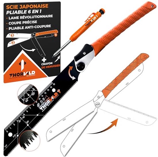Professionele Japanse zaag set - 23 cm opvouwbare houtzaag met ...
