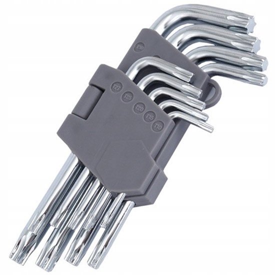 9-delige Torx inbussleutelset 130mm T10-T50 | bol