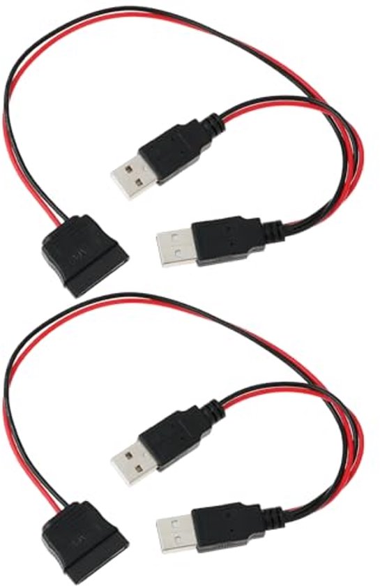 2pcs D59 USB Type A Male to SATA + 15-Pin USB Type A Power Cable for 2. ...