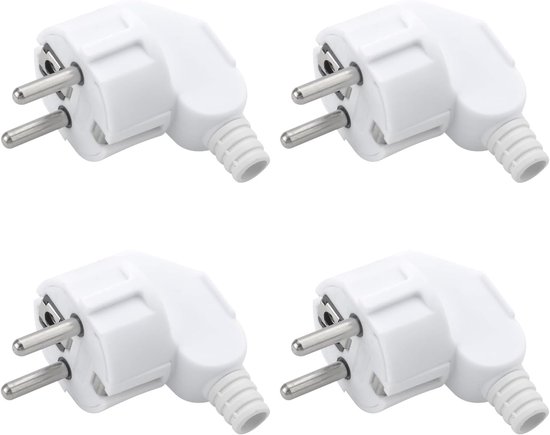 Schuko Plug 4 Pieces - Outdoor Waterproof Plug - Angle Plug 250V (16A ...