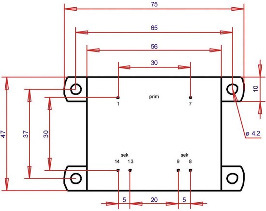 Gerth PTA541502 Printtransformator 1 x 230 V 2 x 7.50 V/AC 16 VA 1066 ...