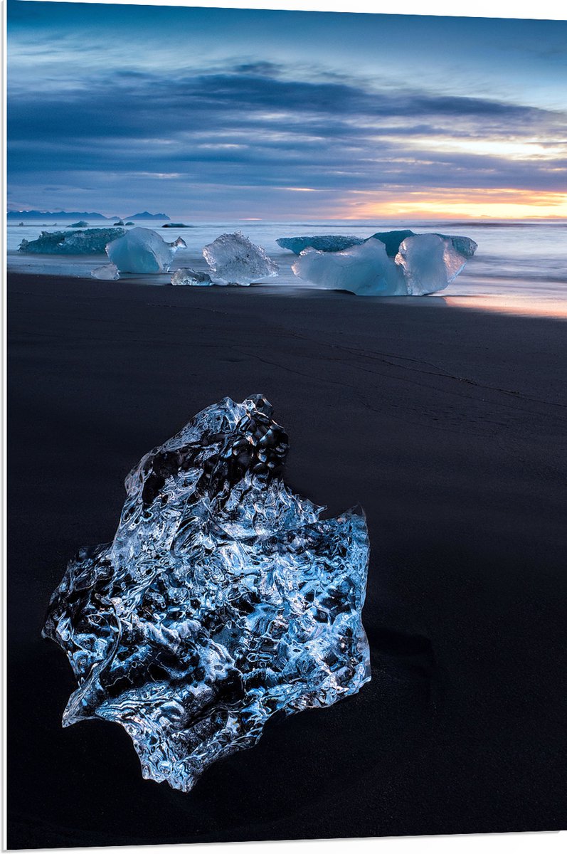 PVC Schuimplaat - Water - Zand - Ijs - Brokken - Kleuren - 70x105 cm ...