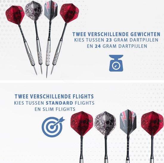 Dartpijlen – Darts van 23 Gram en 24 Gram – Set van 12 Pijlen – 70 ...