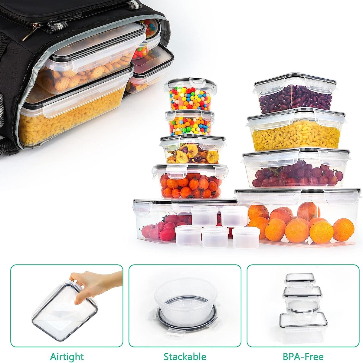 Vershouddozen met deksel, 28-delig (14 bakken + 14 deksels ...