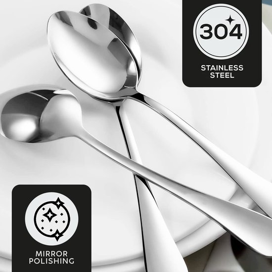 Soeplepels RVS 24 delig hoogglans gepolijst vaatwasmachinebestendig ...