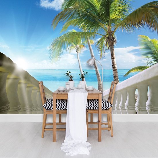 Fotobehang Zee | Blauw | 312x219cm | bol