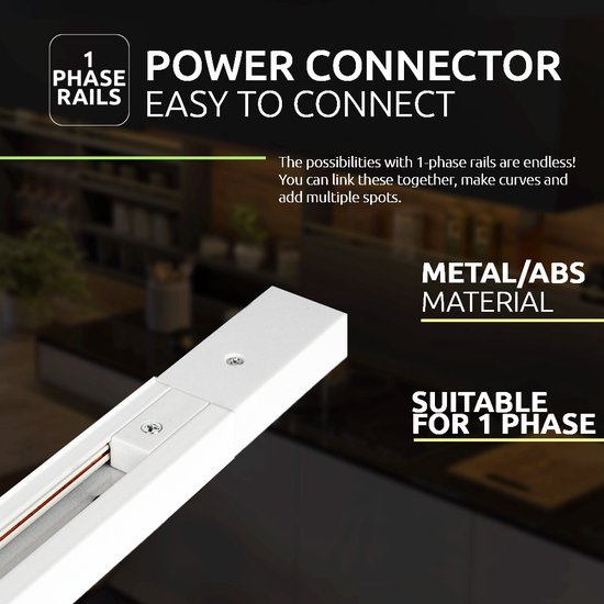 1-Fase Rails voedingsconnector | Power connector | Wit | bol