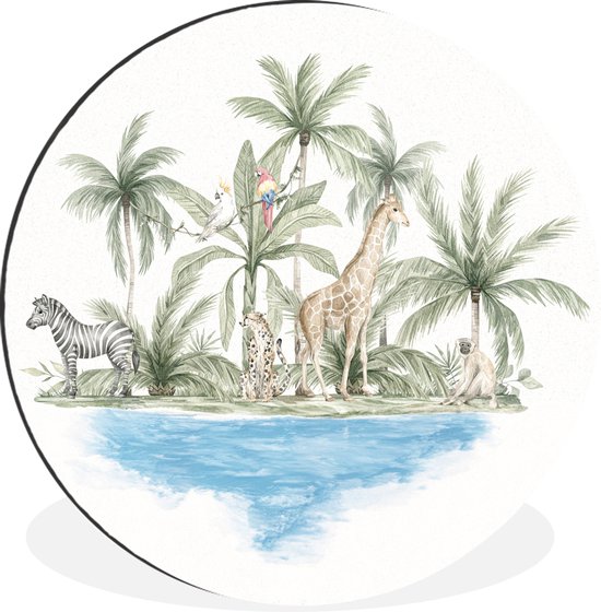 WallCircle - Wandcirkel - Muurcirkel - Vintage - Jungle - Dieren - Kinderkamer -... | bol